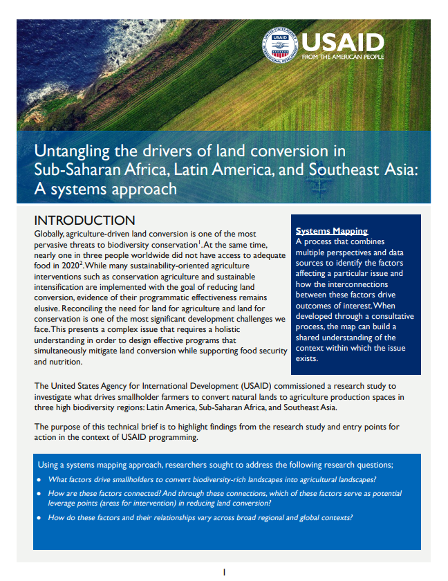 Untangling the Drivers of Land Conversion in Sub-Saharan Africa, Latin ...