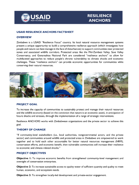 USAID Resilience ANCHORS Activity Fact Sheet - Tenure Security ...